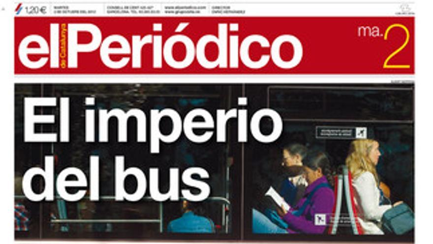 "El imperio del bus", en la portada de EL PERIÓDICO