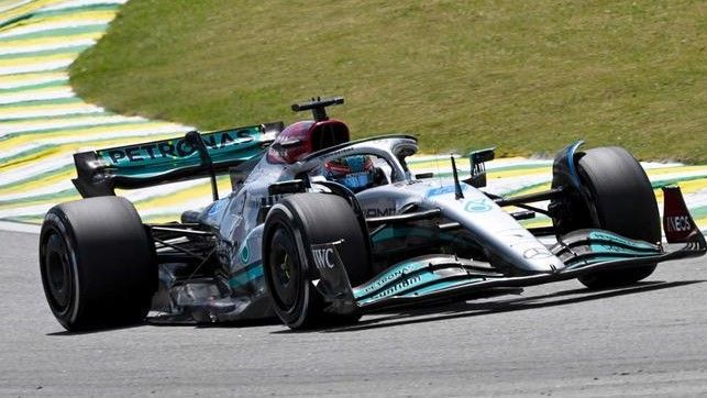 Rusell brilla al esprint en Brasil por delante de Sainz