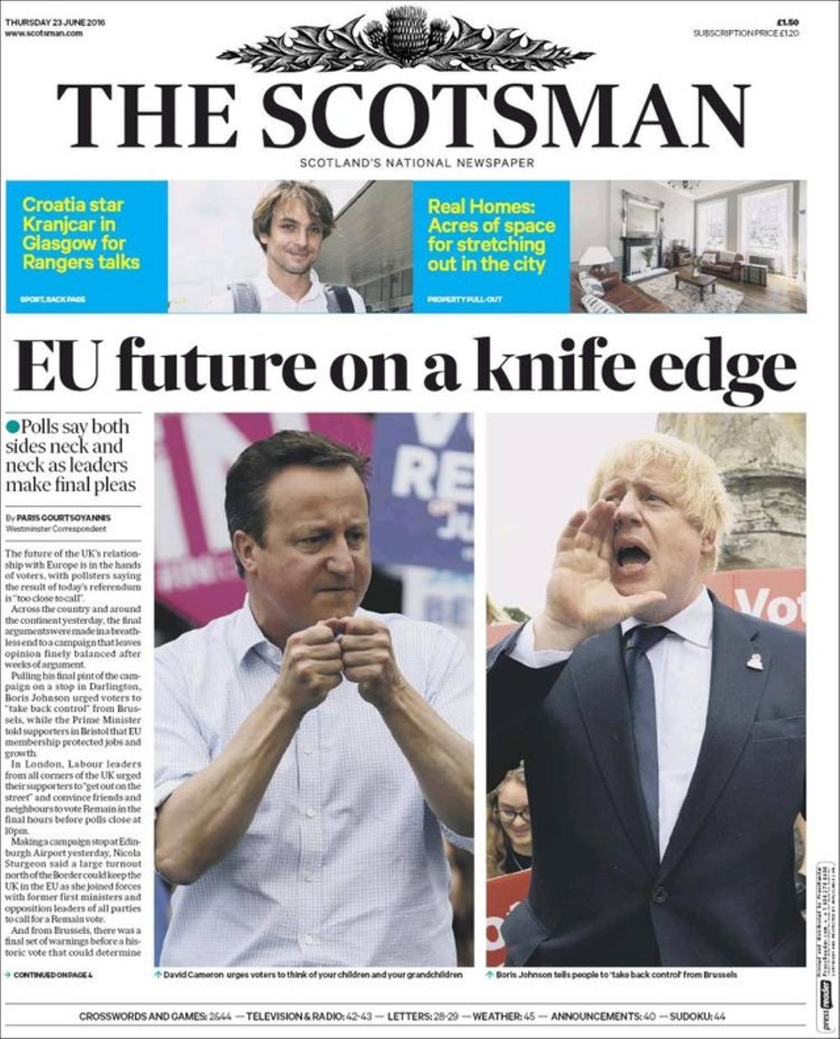 Estas son las portadas de los periódicos británicos sobre el brexit