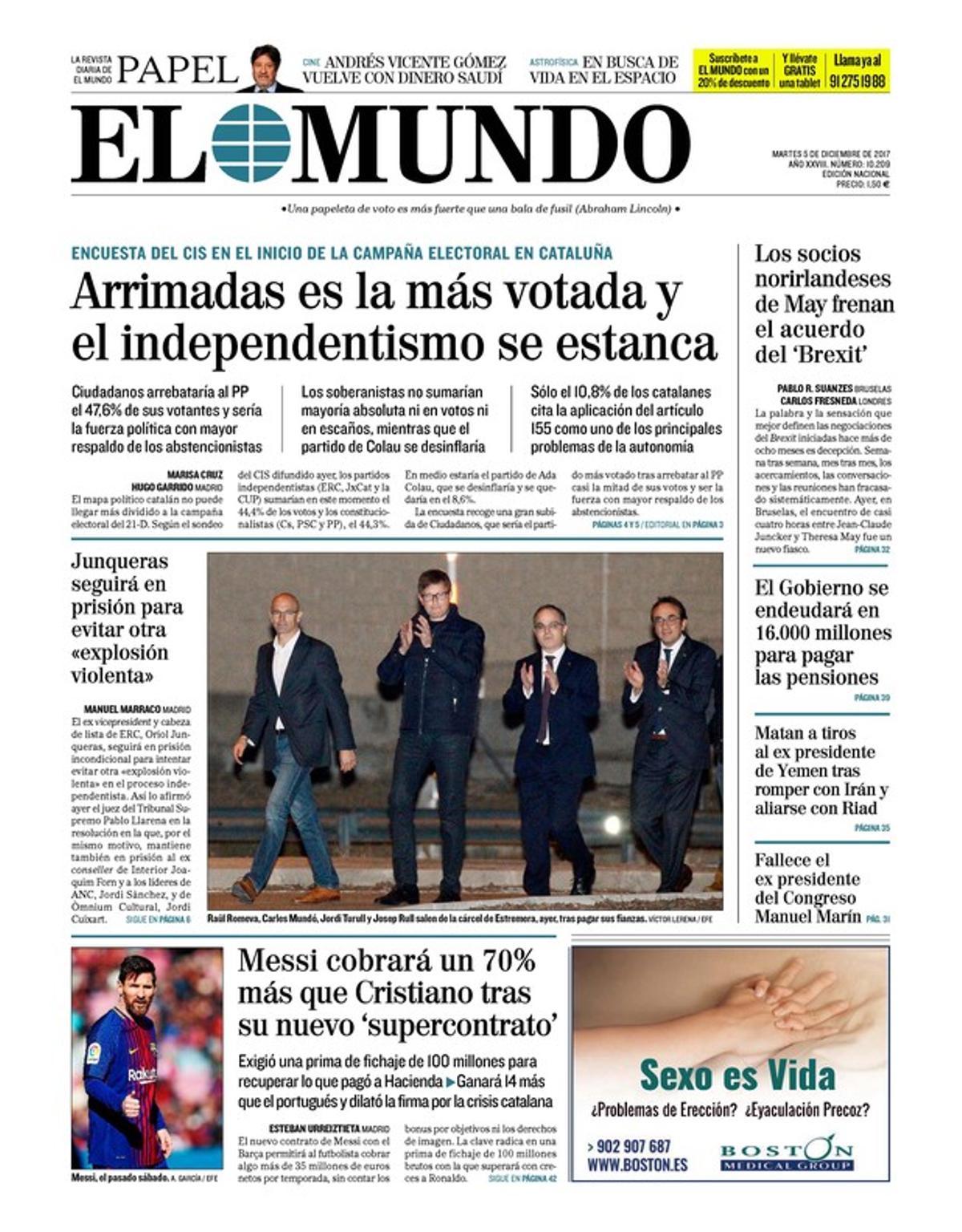 Prensa hoy: Los diarios de Madrid ven posible el cambio en Catalunya