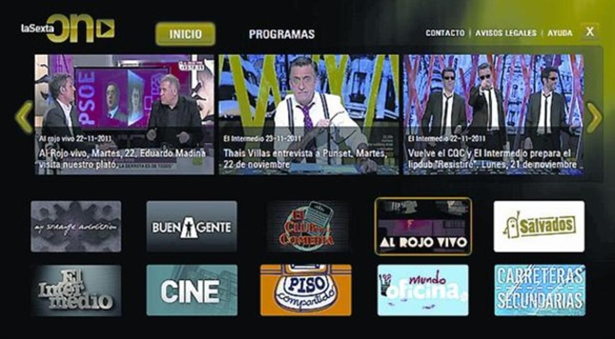 La Sexta entra en la red con su tele a la carta