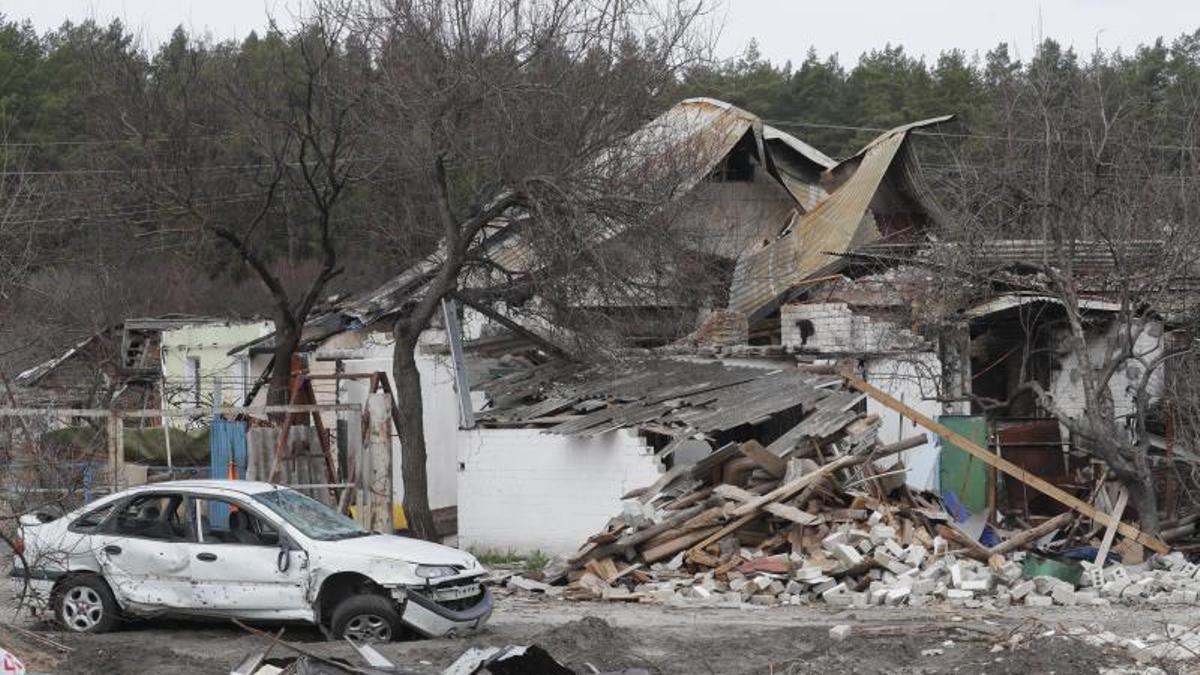 Imágenes de la destrucción en Zalissya, Ucrania