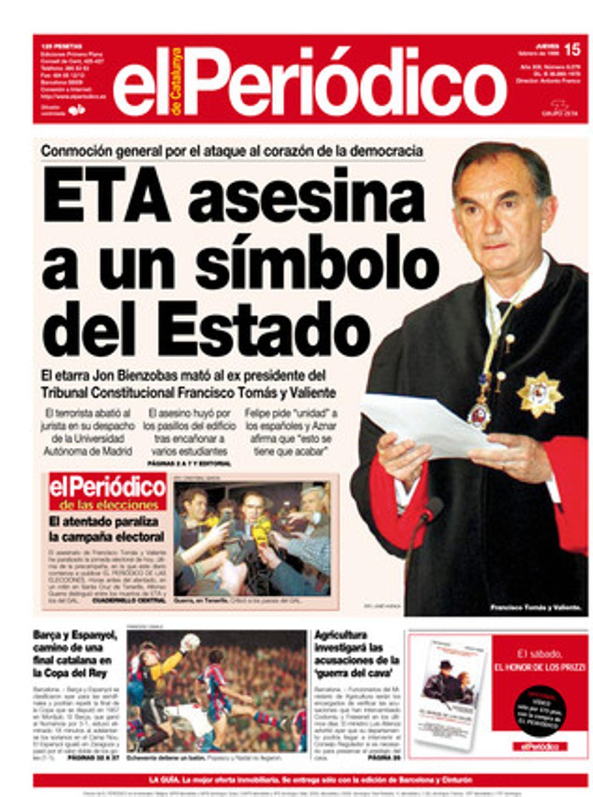 La historia de ETA, en portadas de EL PERIÓDICO (I)