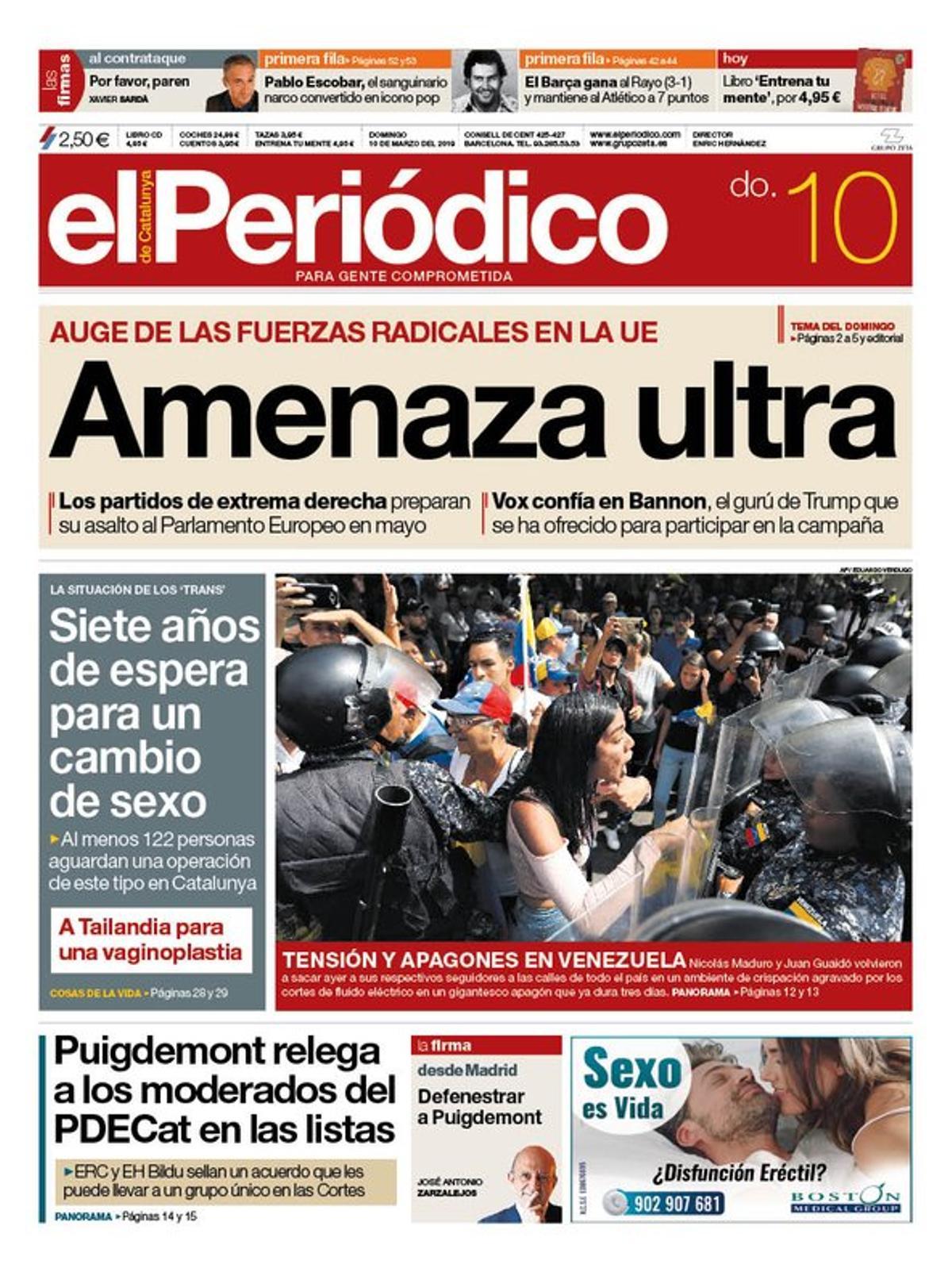 La Portada De El Peridico Del 18 De Octubre Del 2019