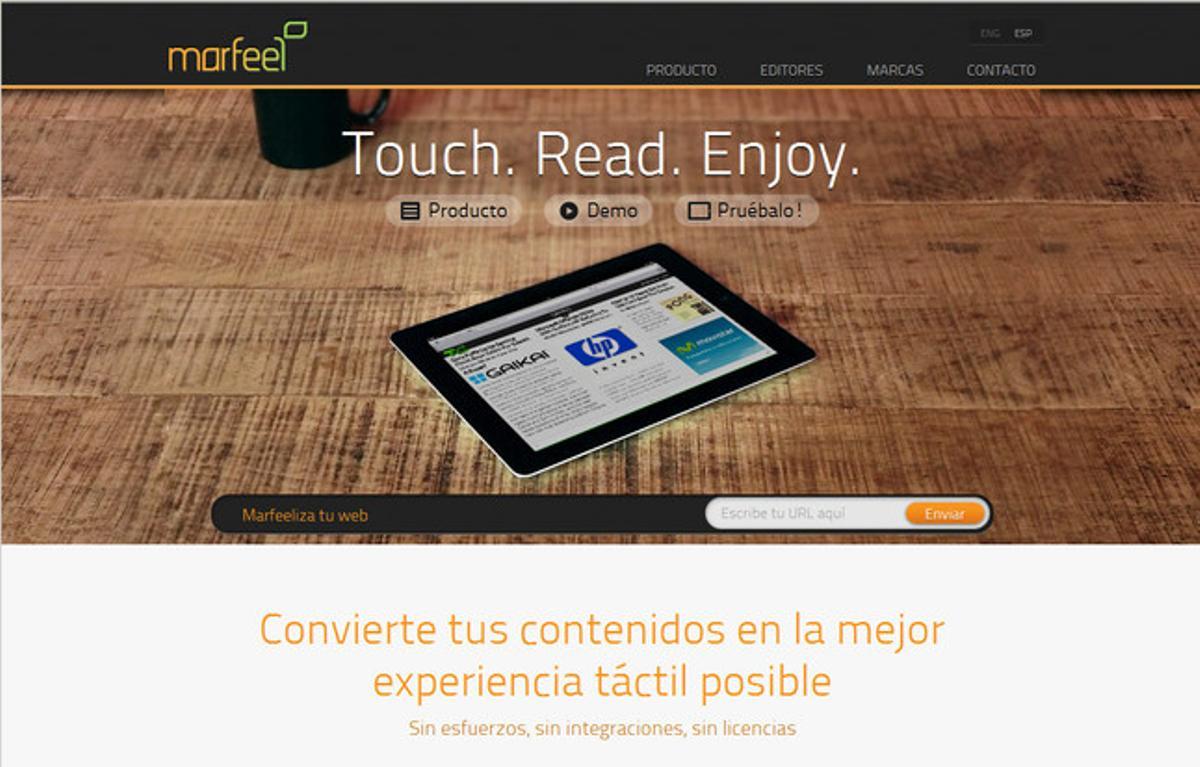 Marfeel convierte una página web en una experiencia táctil