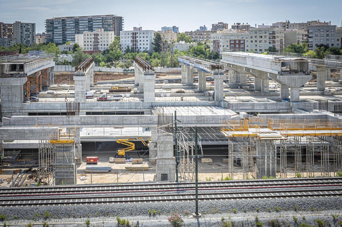 Estado de las obras de la estación de La Sagrera