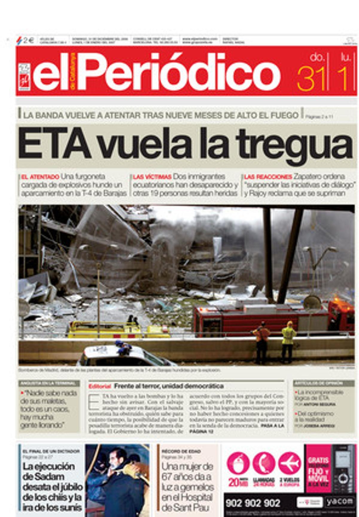 La historia de ETA, en portadas de EL PERIÓDICO (y II)