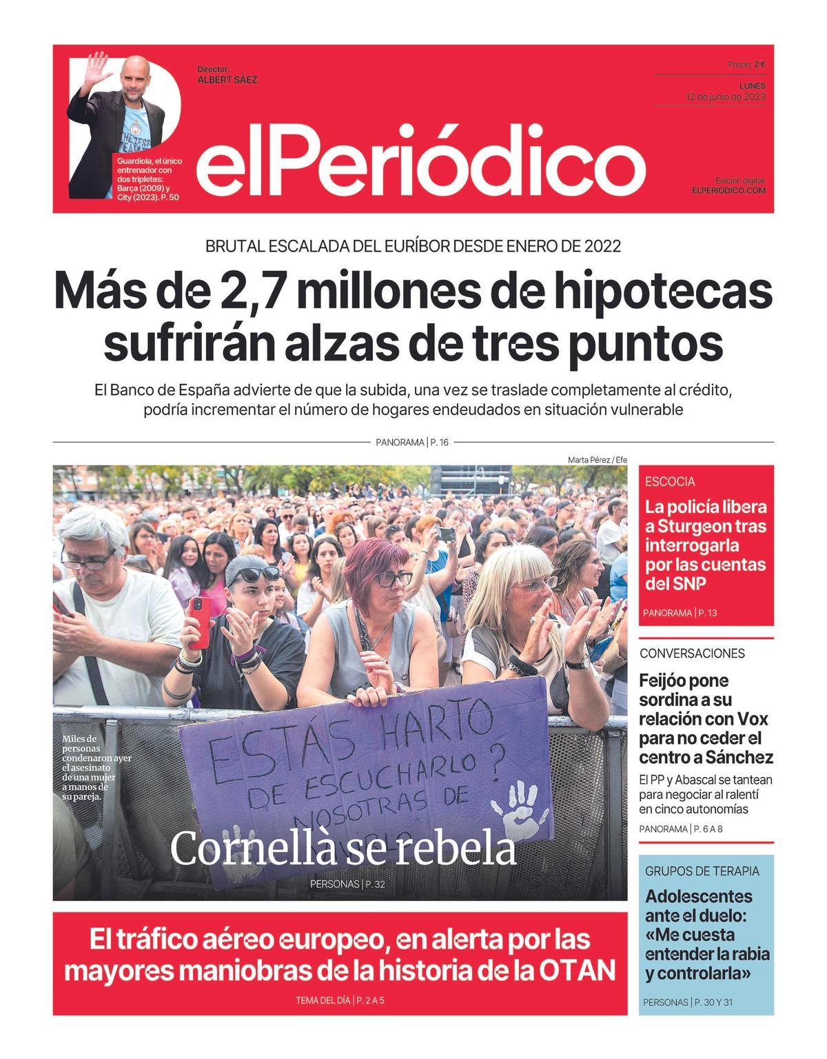 La portada d’EL PERIÓDICO del 12 de juny del 2023