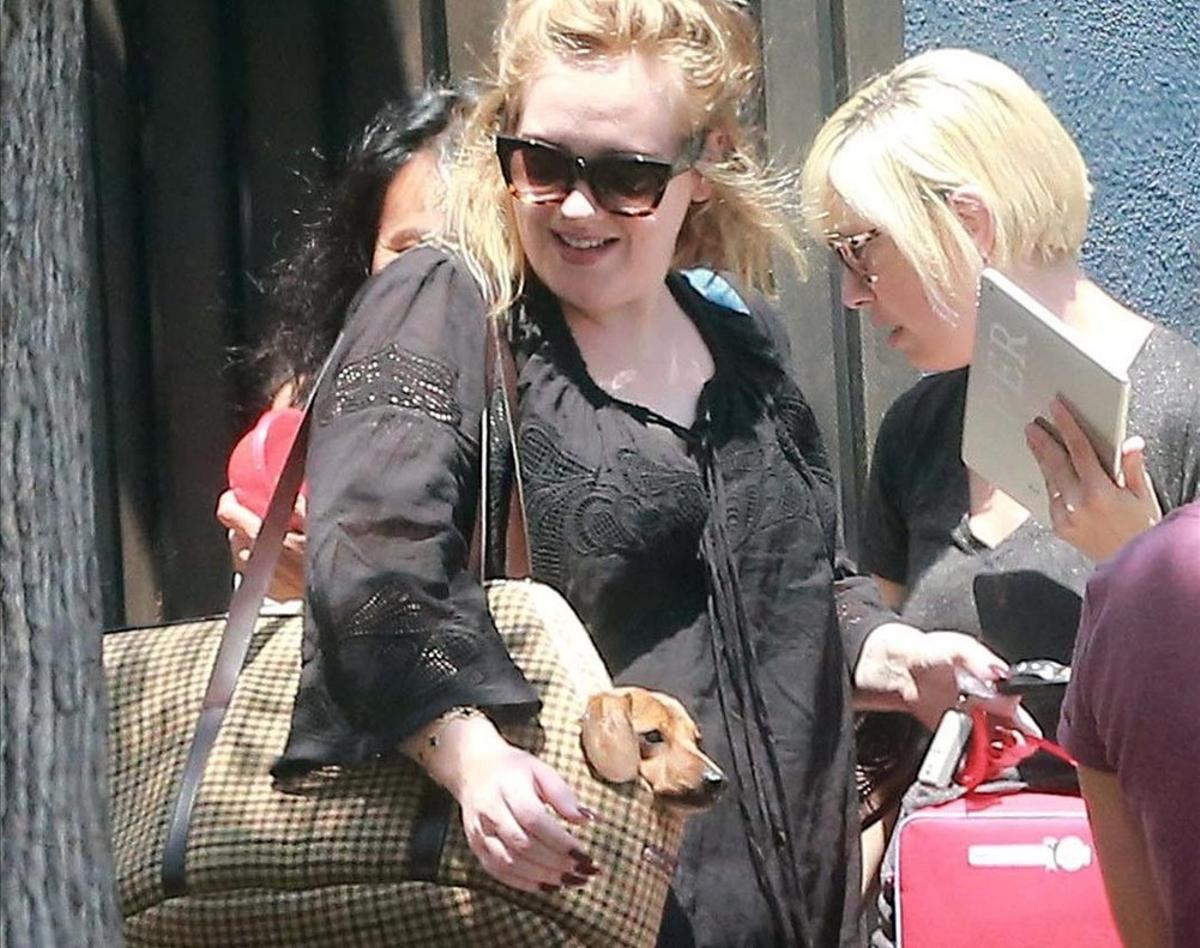 Adele se lleva a su perro salchicha de gira