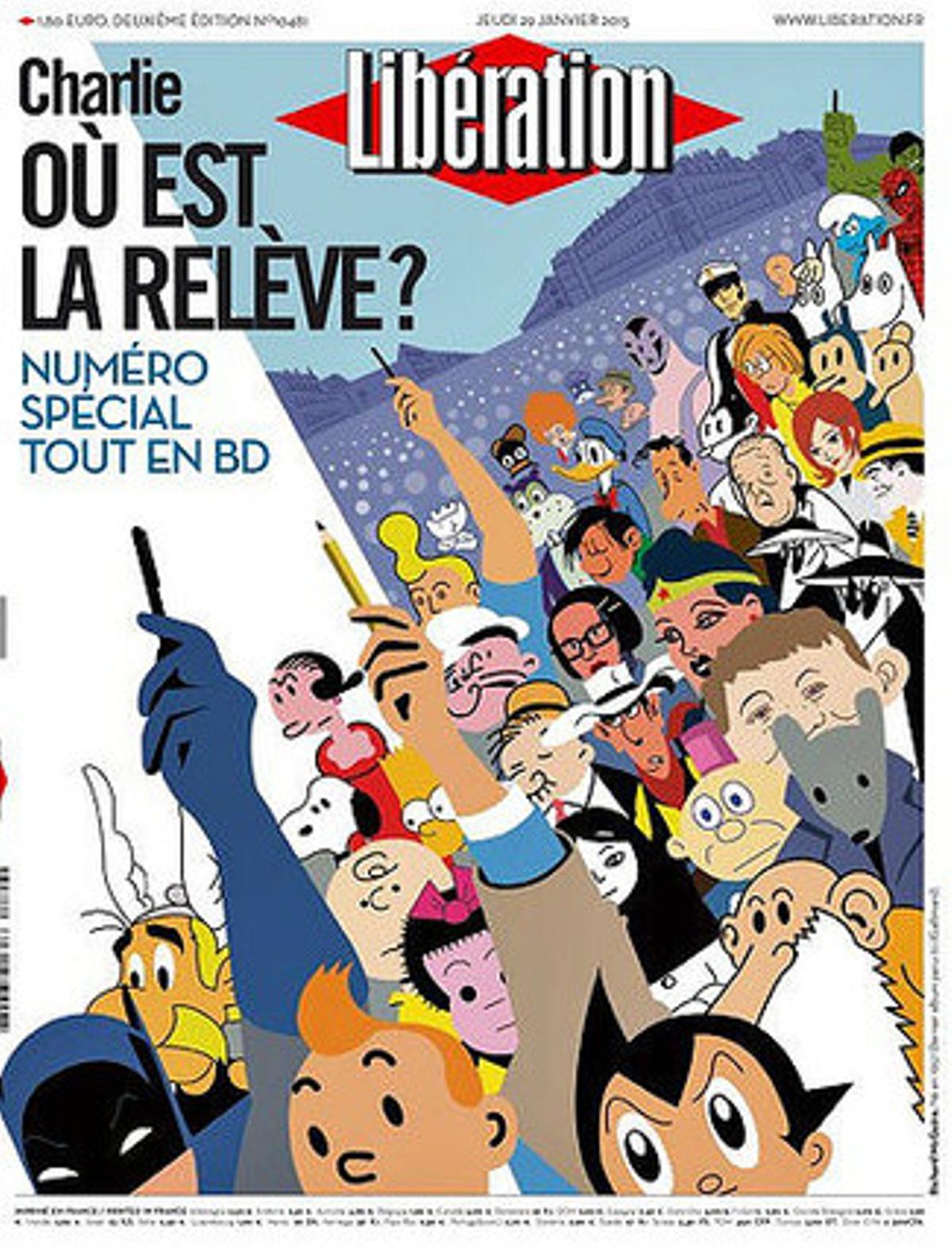 'Libération' homenajea a 'Charlie Hebdo' con una edición en cómic