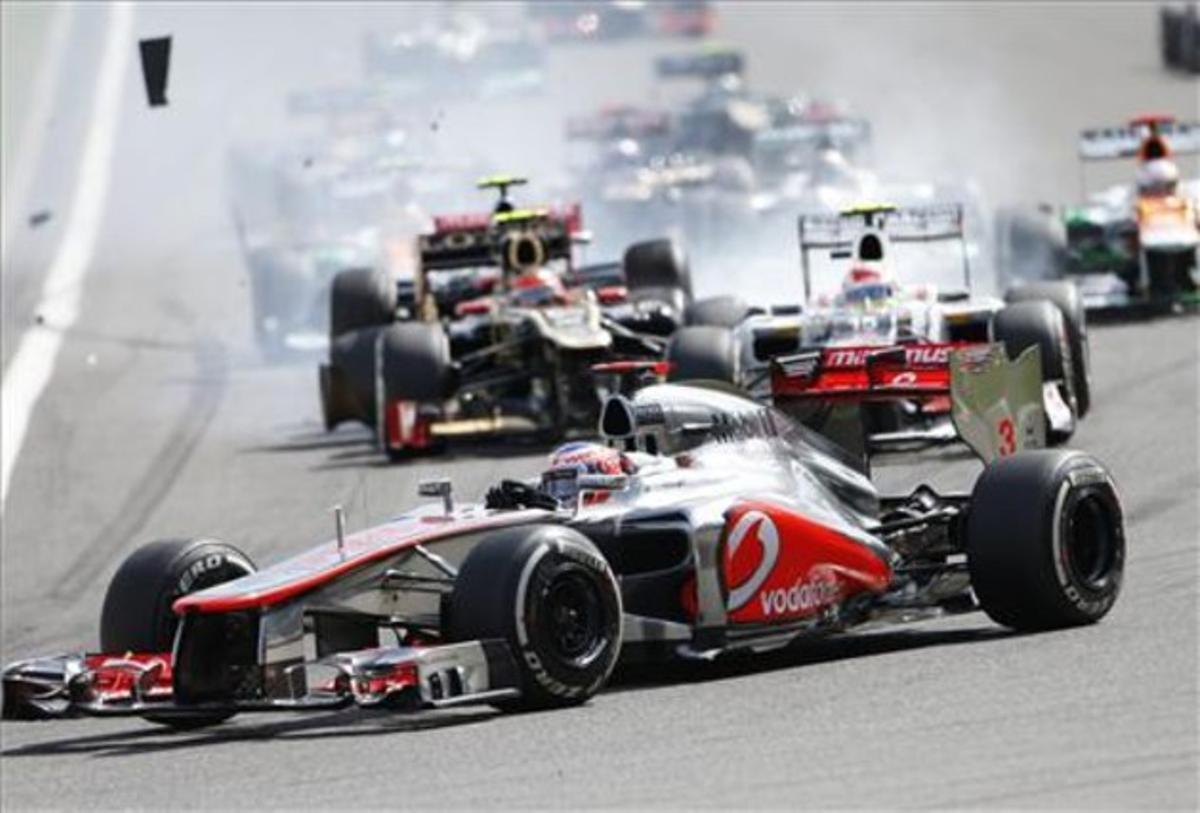 Colisión múltiple en el Gran Premio de Bélgica de fórmula 1