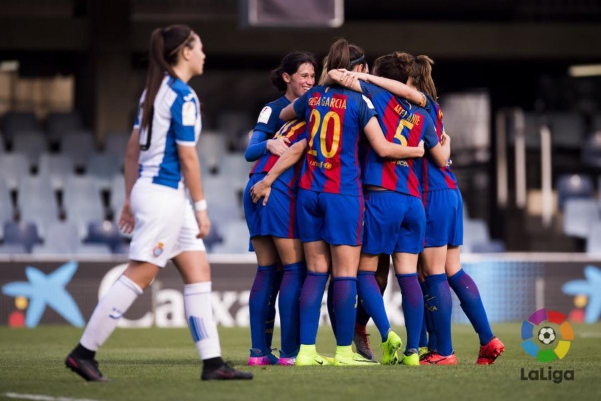 Las chicas del Barça aplastan al Espanyol con una `manita¿