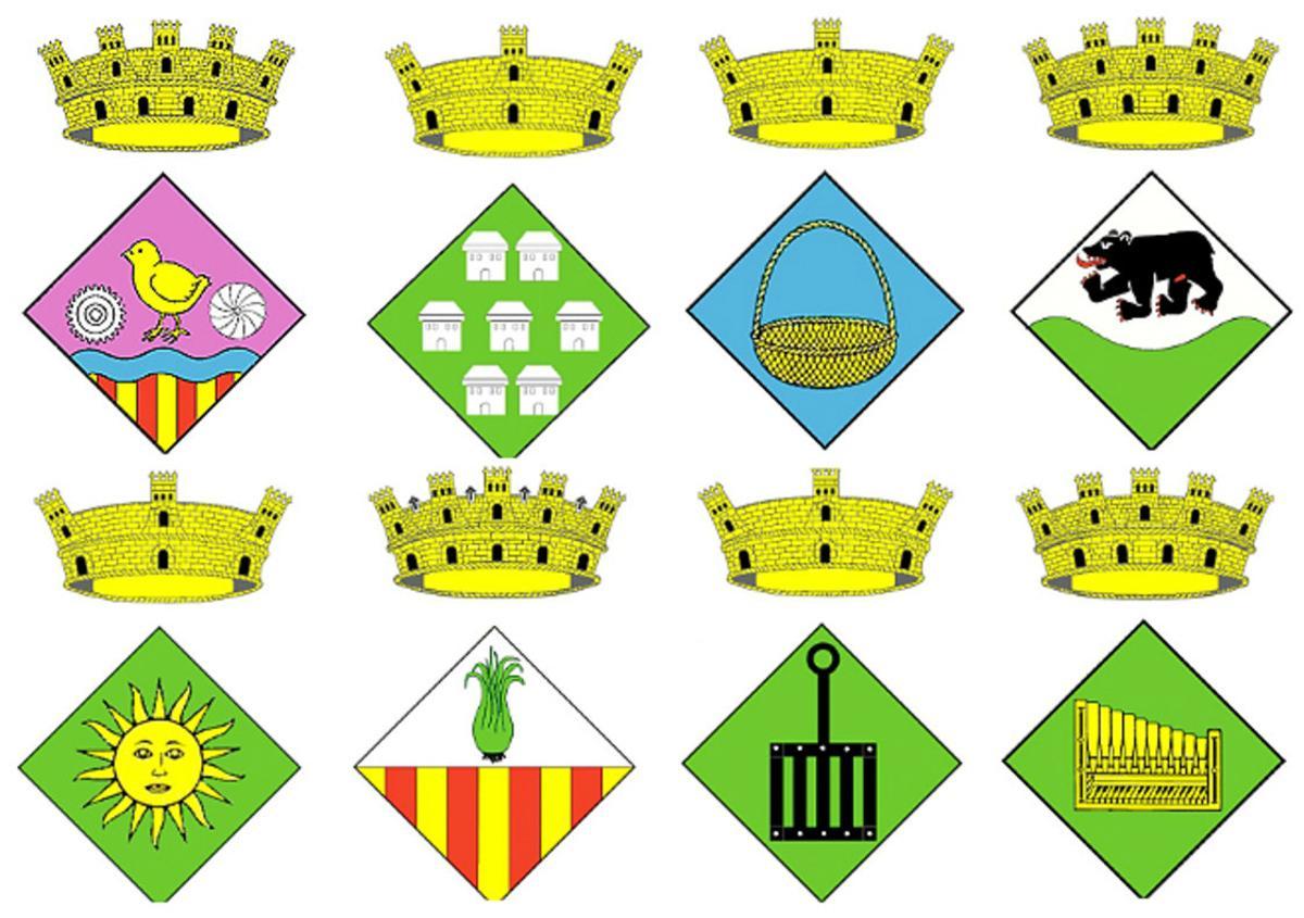Així són els escuts municipals que molen més de Catalunya